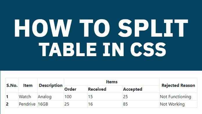 How To Split The Table In CSS Stackfindover